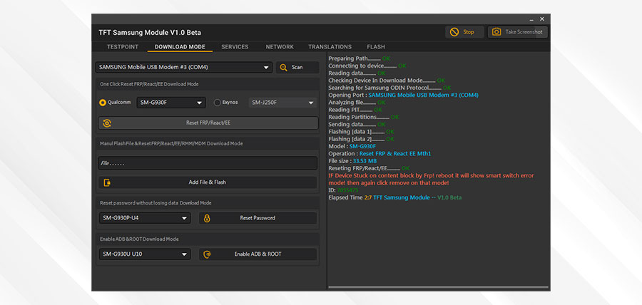 نرم افزار TFT Tools برای سرویس دهی گوشی های اندروید | فری جی اس ام